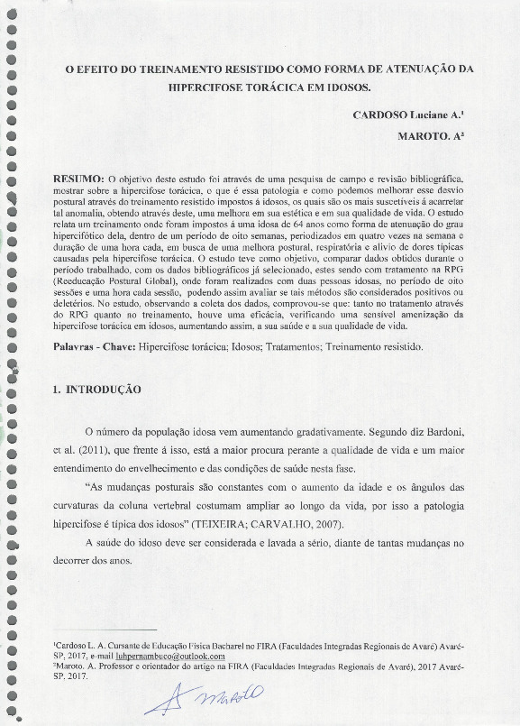 O EFEITO DO TREINAMENTO RESISTIDO COMO FORMA DE ATENUAÇÃO DA ...