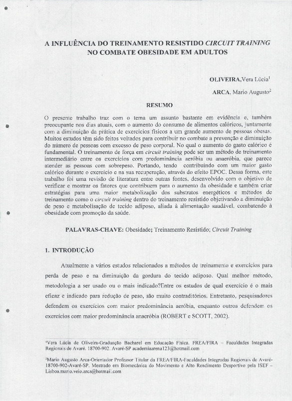A INFLUÊNCIA DO TREINAMENTO RESISTIDO CIRCUIT TRAINING NO COMBATE ...